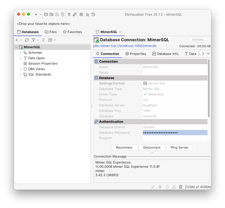 Mimer SQL and DbVisualizer using JDBC on macOS - Mimer Developer