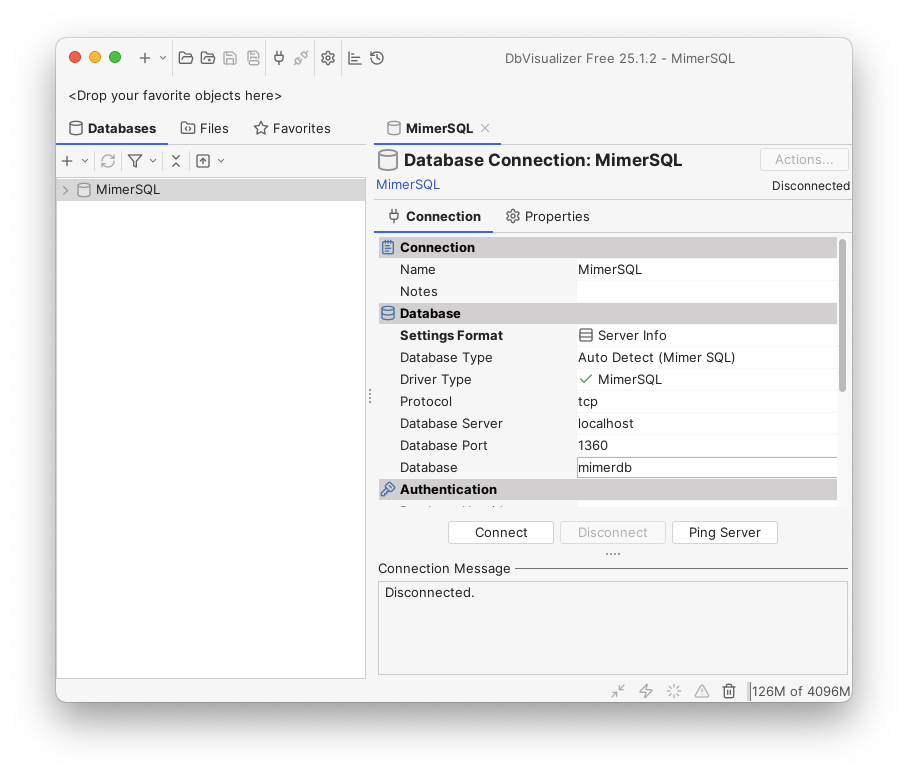 Mimer SQL and DbVisualizer using JDBC on macOS - Mimer Developer
