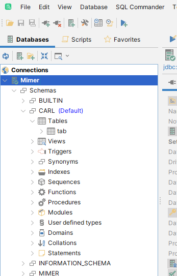 List all tables when using Mimer SQL - Mimer Developer